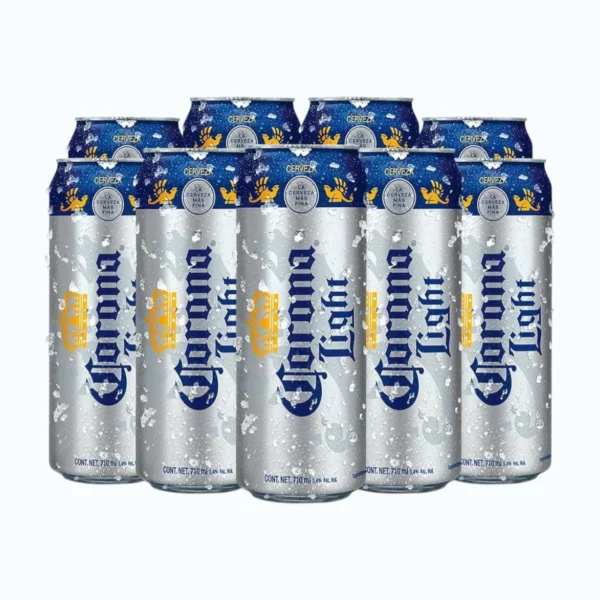 Cerveza Clara Corona Light Paquete de 12 Latones 710 ml